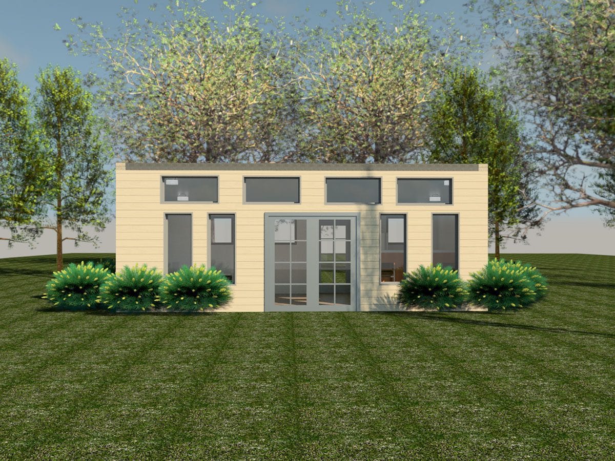 Lean Roof Cabin Living Front Elevation - Sheds Quebec | West Quebec ...