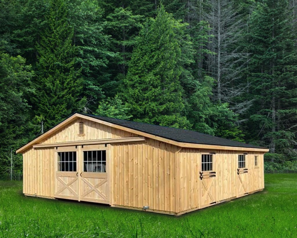 36 x 40 B oard and Batten Custom Horse Barn - Sheds Quebec | West ...